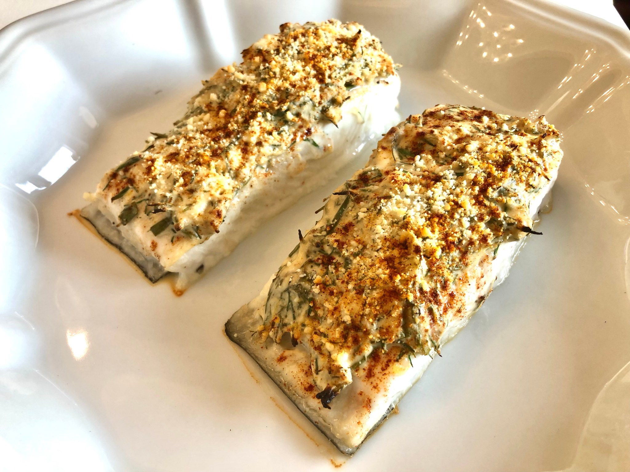 Roasted Halibut Steaks with Lemon-Dill Cream Cheese – Old House on the ...
